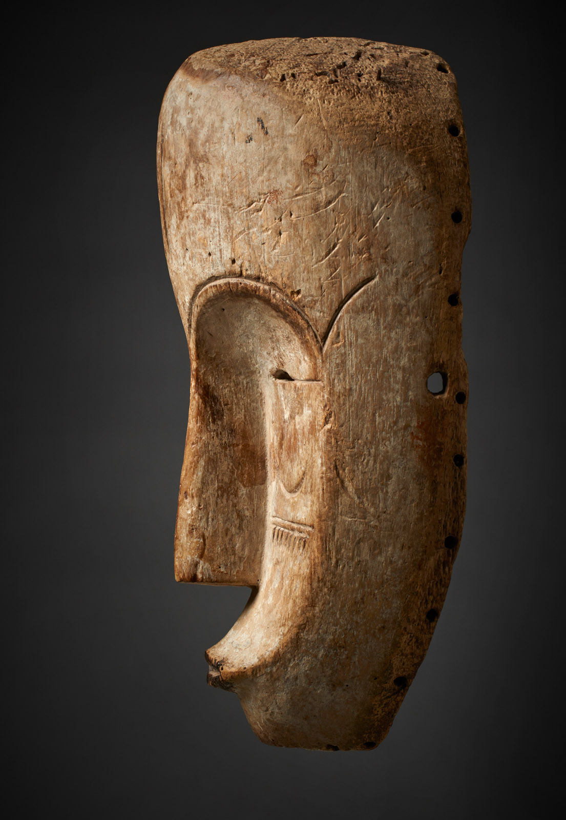 A "Ngil" Fang Mask, based on traditional gabonese Fang societies early ...